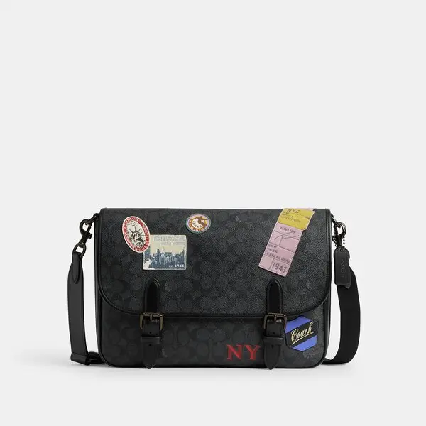 COACH Hitch Messenger Bag - Charcoal Multi