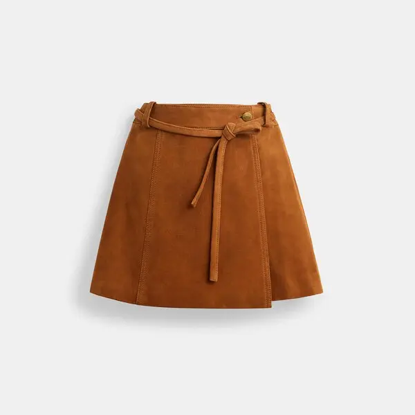 COACH Suede A-line Mini Skirt