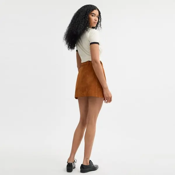 COACH Suede A-line Mini Skirt
