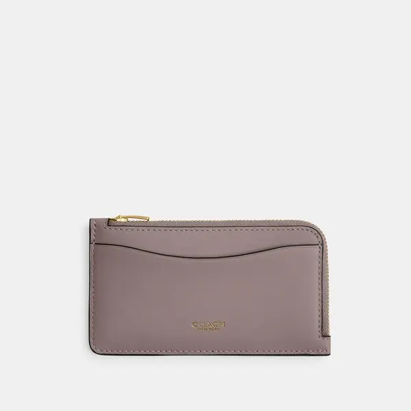 Coach New York Zip Card Case In Colorblock - Brass/ash Multi