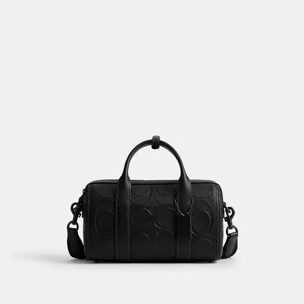 Coach Gotham Duffle 24 In Maxi Signature Leather - Black