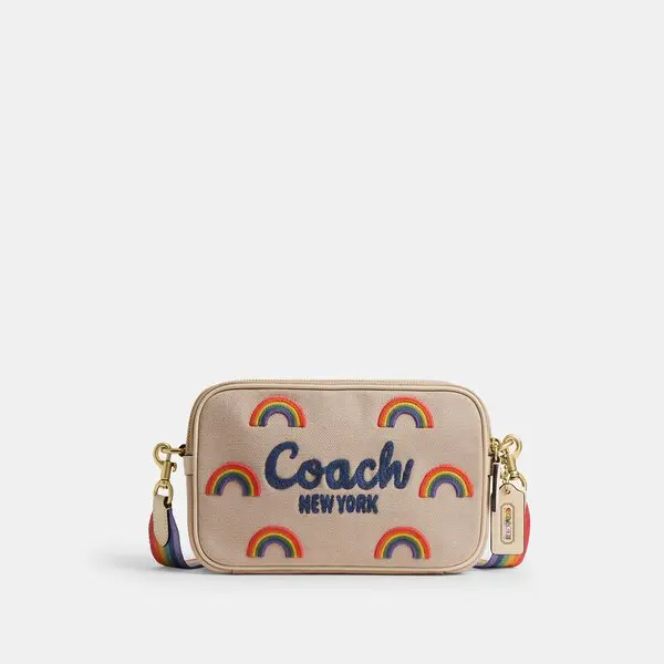 Coach Theo Camera Bag With Rainbow - Ivory Multi