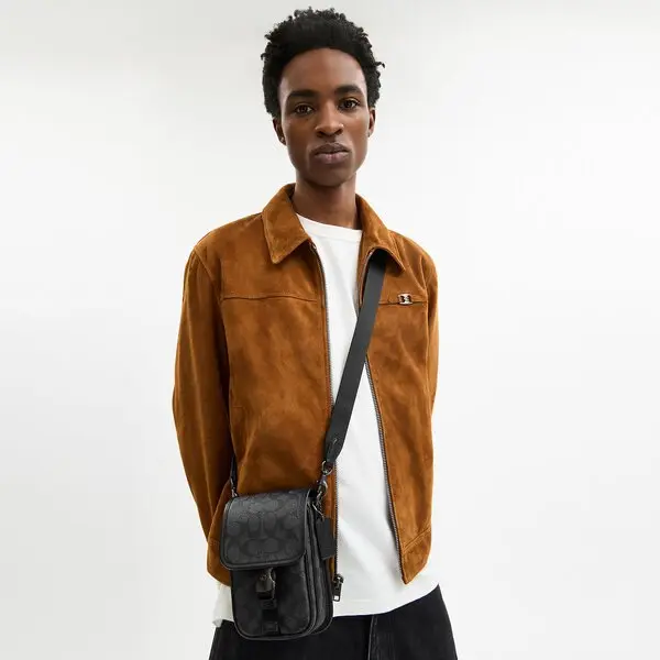 Coach League Phone Crossbody Bag In Signature Canvas
