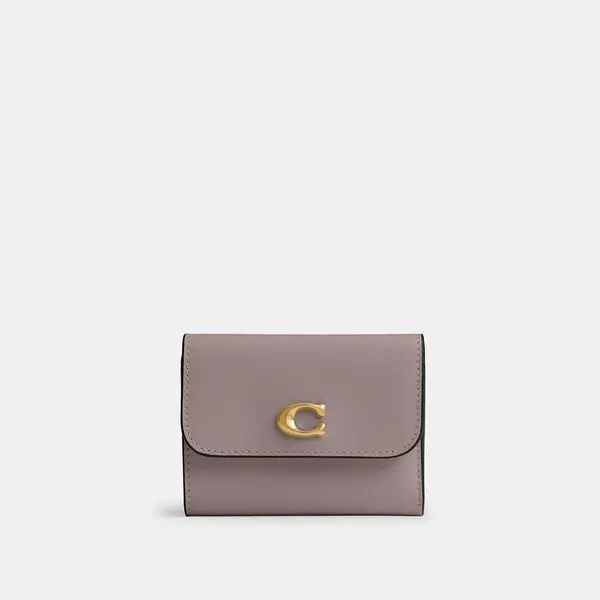 COACH® Essential Card Holder Wallet In Colorblock - Brass/ash Multi