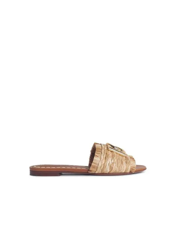 Dolce & Gabbana Raffia Braid Slipper - Beige