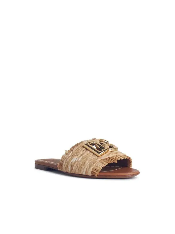 Dolce & Gabbana Raffia Braid Slipper - Beige