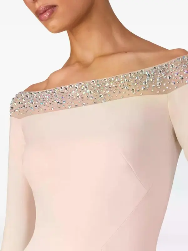Jenny Packham Calypso Off-the-shoulder Midi Dress - Neutrals