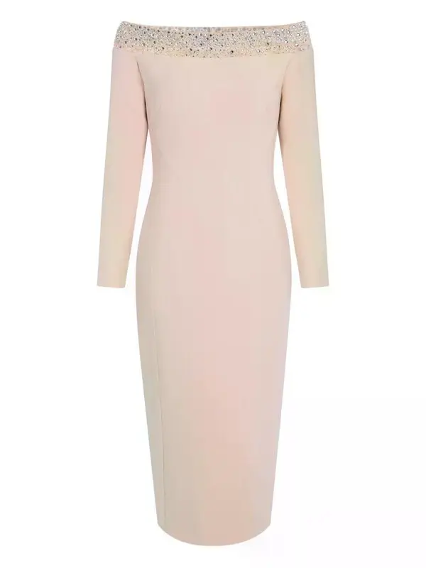 Jenny Packham Calypso Off-the-shoulder Midi Dress - Neutrals