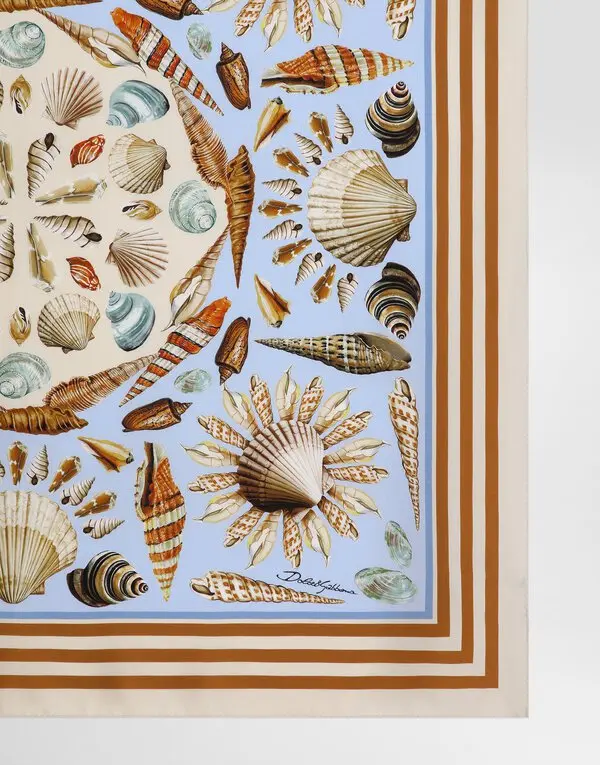 Dolce & Gabbana Shell-print 90x90 Silk Scarf - Multicolor