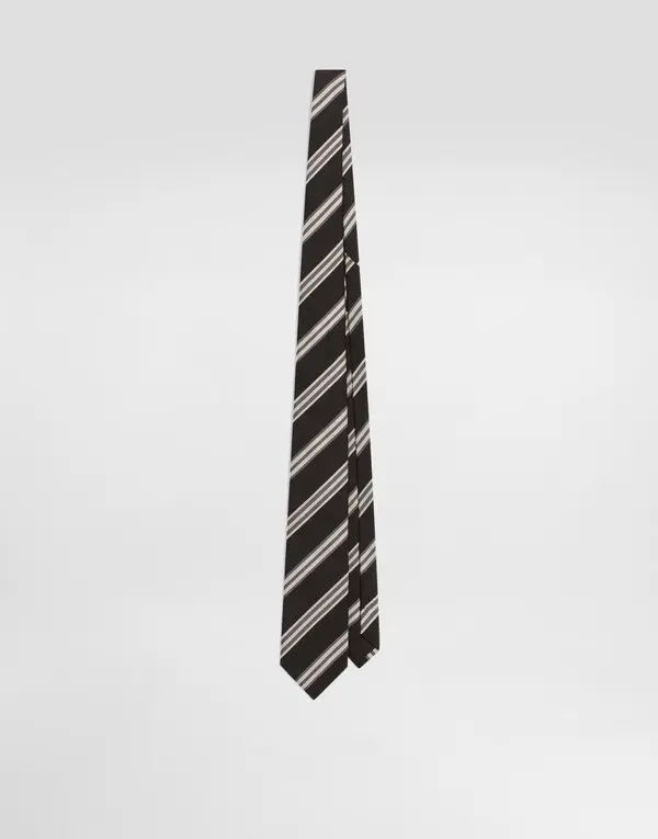Dolce & Gabbana Striped Jacquard Neck Tie - Multicolor