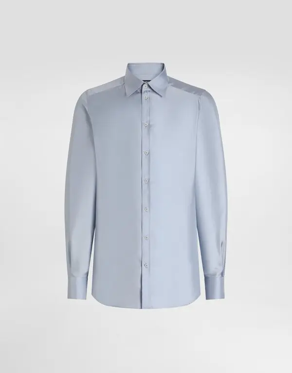 Dolce & Gabbana Martini Shirt In Silk Twill - Azure