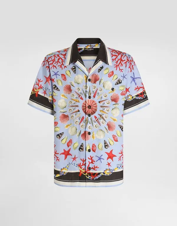 Dolce & Gabbana Shell-print Hawaii Linen Canvas Shirt - Multicolor
