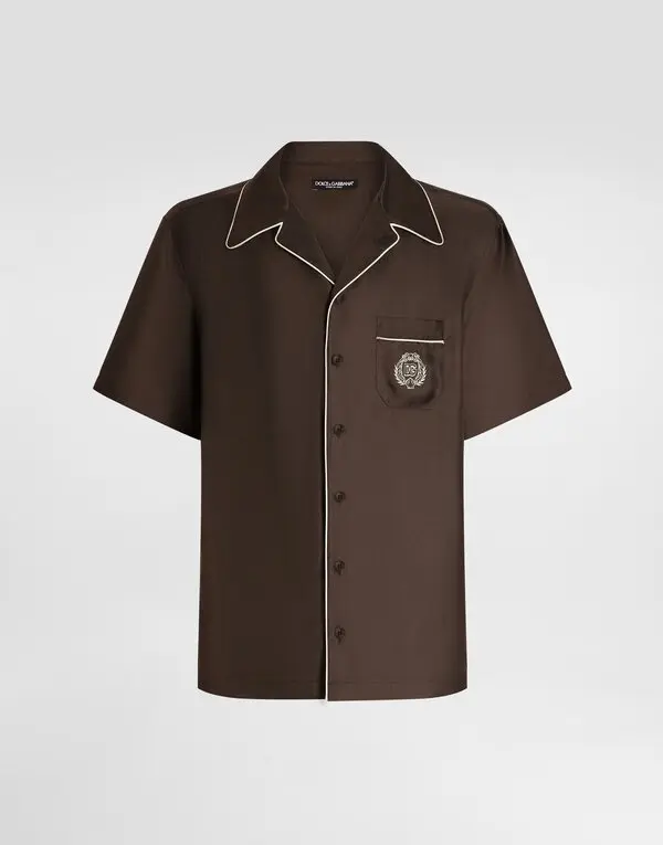 Dolce & Gabbana Hawaii Silk Twill Shirt - Brown
