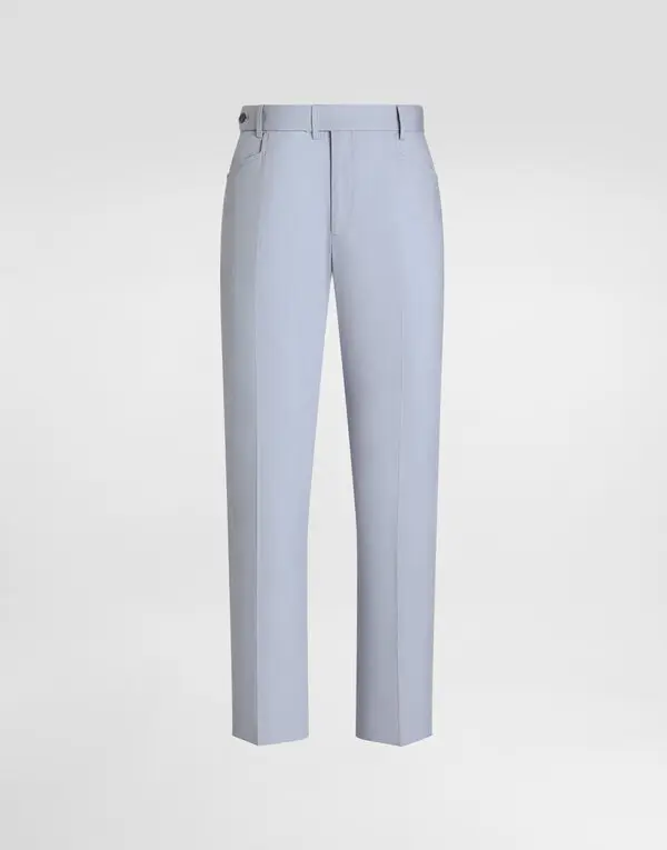 Dolce & Gabbana Cotton Gabardine Cargo Trousers - Azure