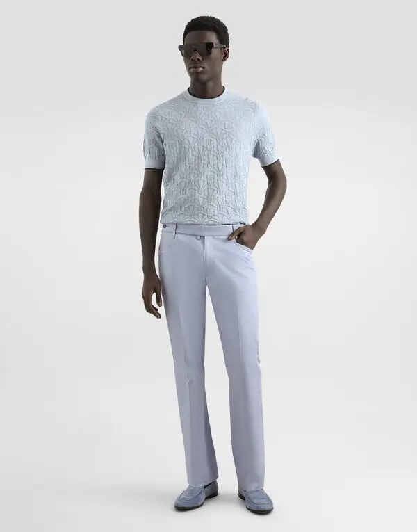 Dolce & Gabbana Cotton Gabardine Cargo Trousers - Azure