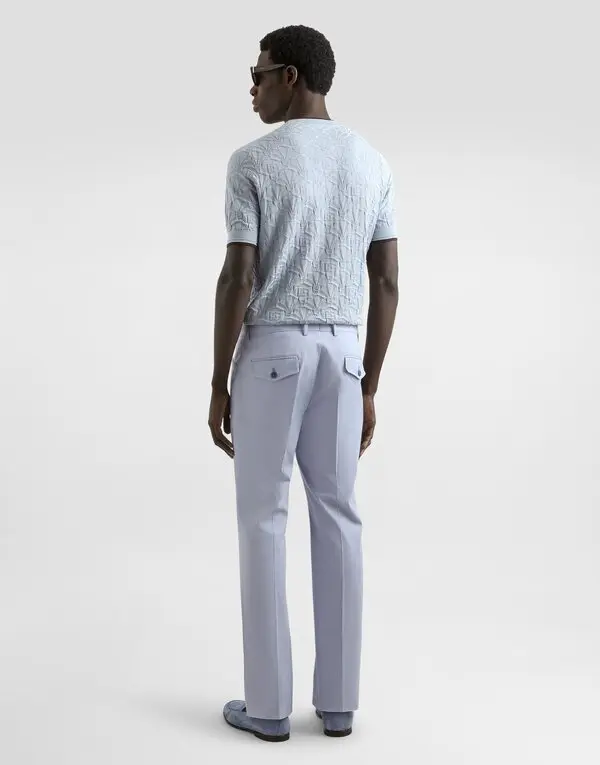 Dolce & Gabbana Cotton Gabardine Cargo Trousers - Azure