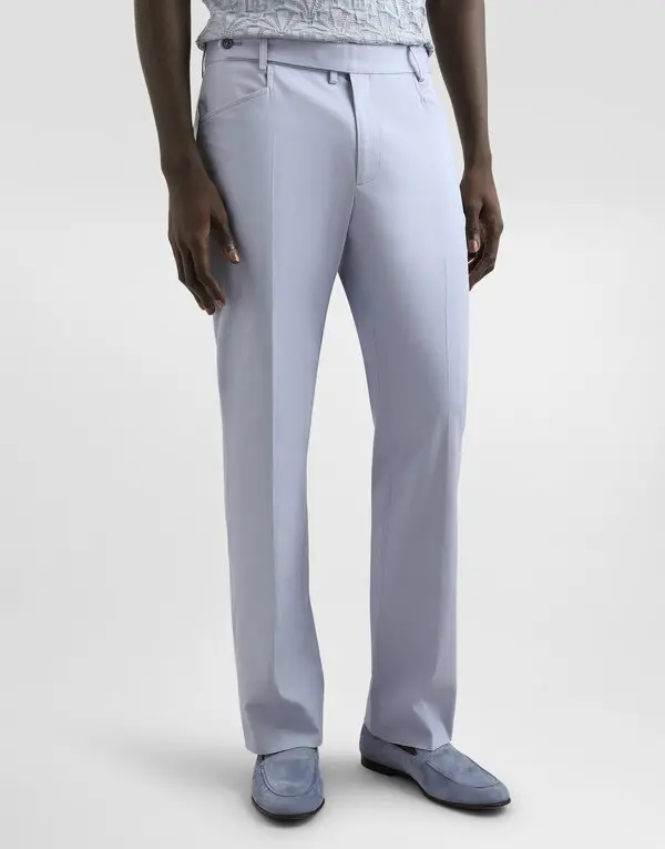 Dolce & Gabbana Cotton Gabardine Cargo Trousers - Azure