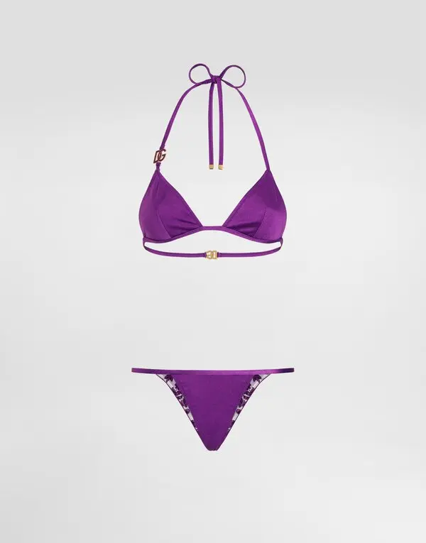 Dolce & Gabbana Triangle Bikini Set - Purple
