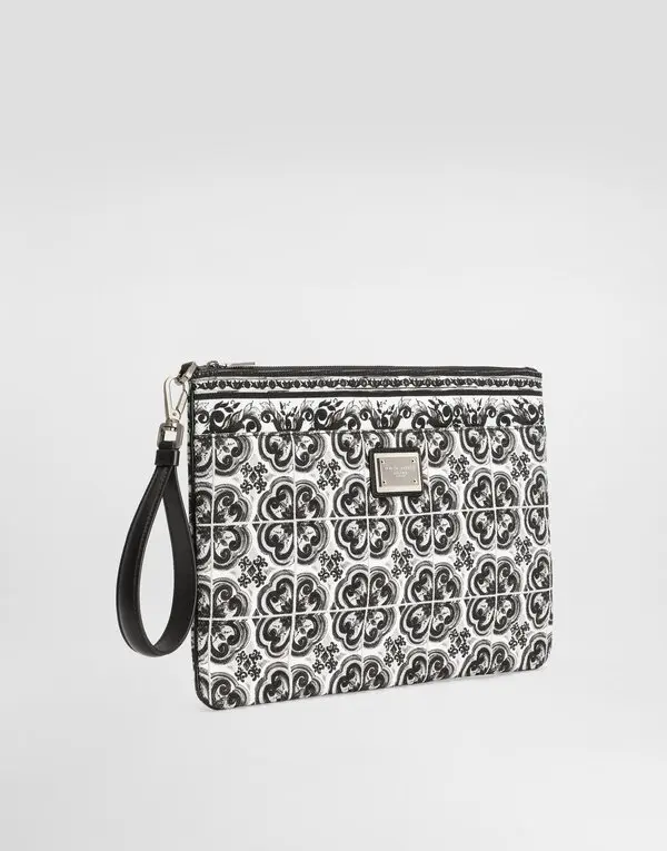 Dolce & Gabbana Majolica-print Canvas Clutch