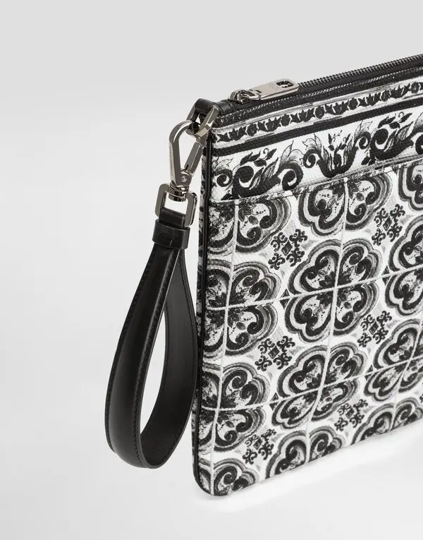 Dolce & Gabbana Majolica-print Canvas Clutch