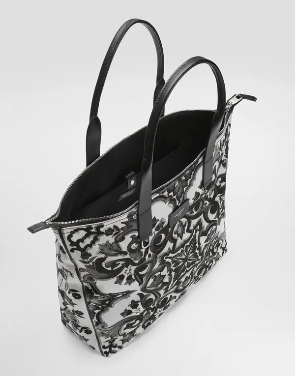 Dolce & Gabbana Majolica-print Nylon Shopping Bag - Multicolor