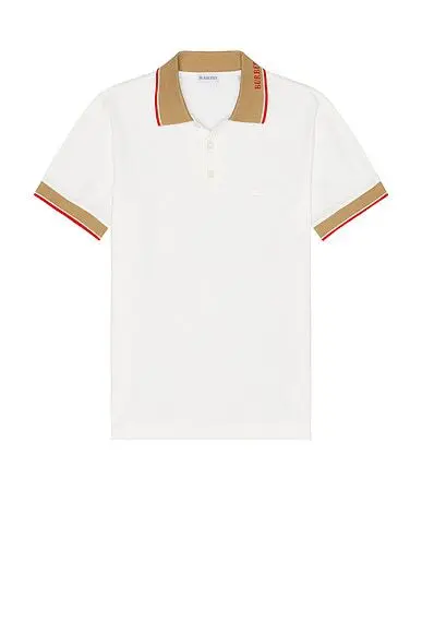 Burberry Collar Slim Fit Polo - Chalk