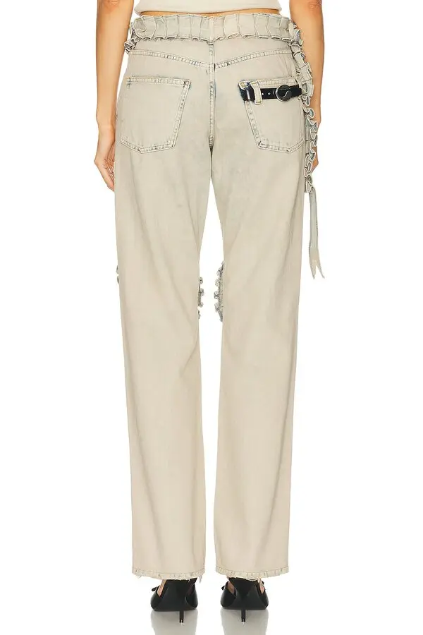 Coperni Ruffled Straight Leg Jeans