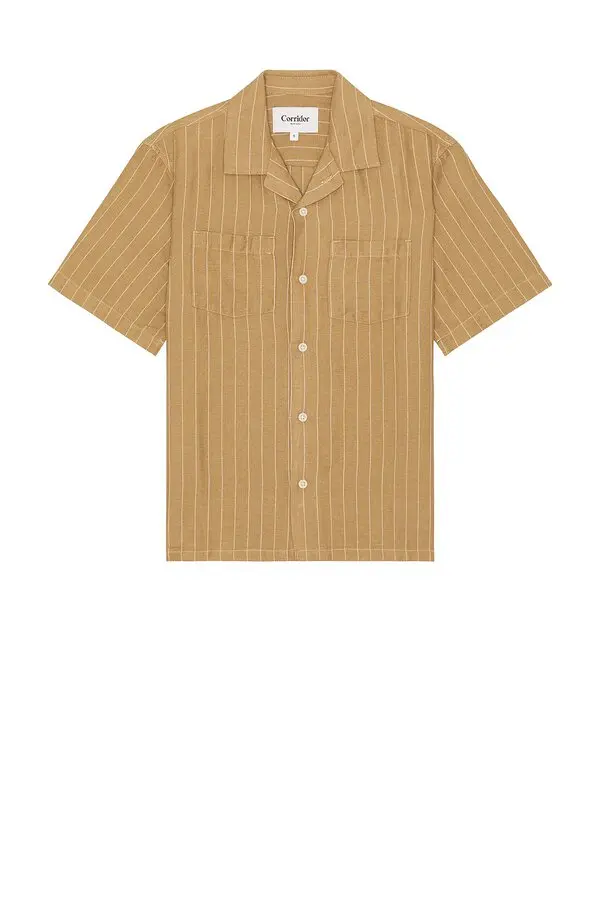 CORRIDOR Boulder Retro Camp Shirt In Brown - Tan