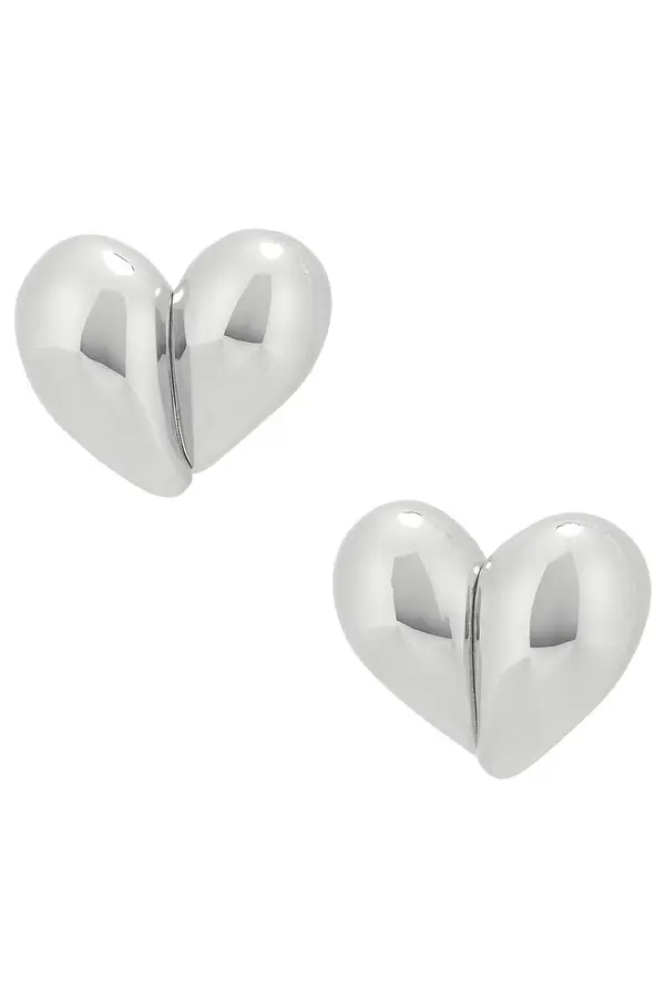 Bottega Veneta Heart Earrings - Silver