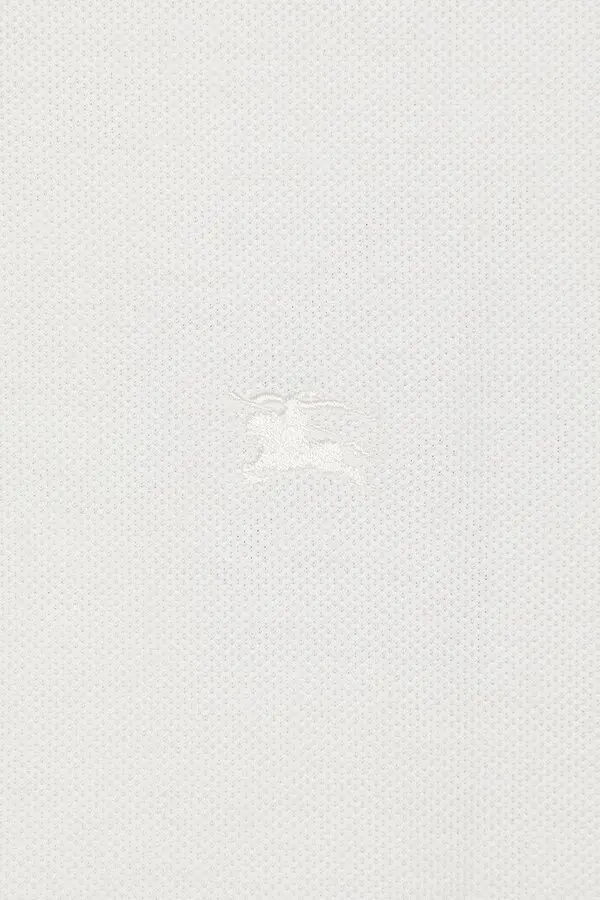 Burberry Collar Slim Fit Polo In White - Chalk