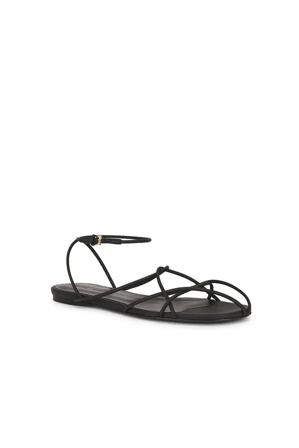 Khaite Loulou Flat Sandal - Black
