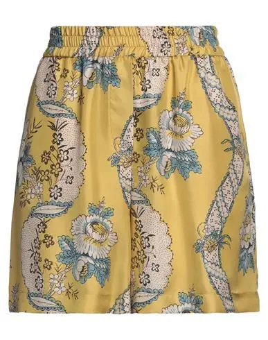 Max Mara Floral Print Satin Shorts - Yellow