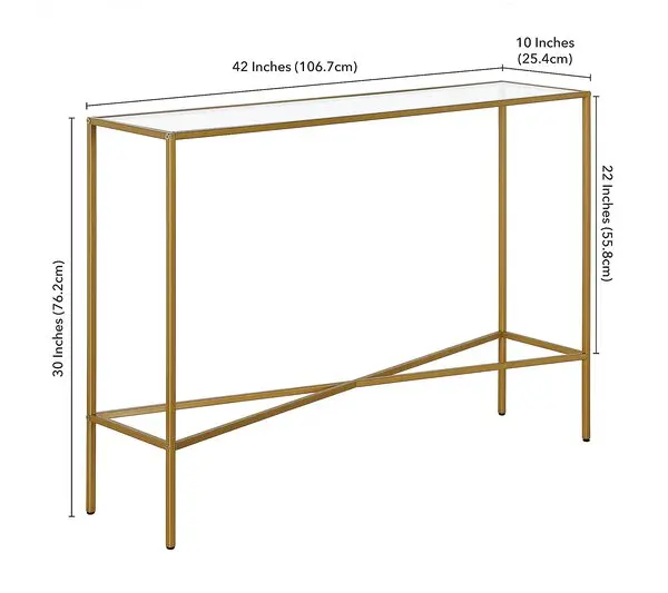 HUDSON&CANAL Henley 42'w Console Table With Gla Ss Top