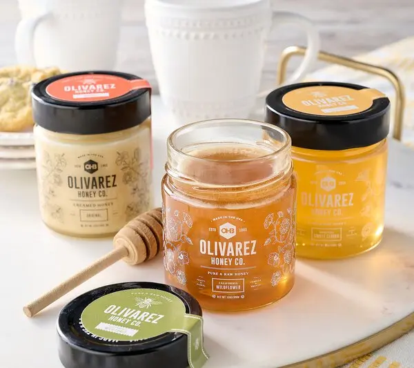OLIVAREZ HONEY COMPANY Olivarez Honey 12 Oz Jars All Natural Raw & Creamed Honey - One-color