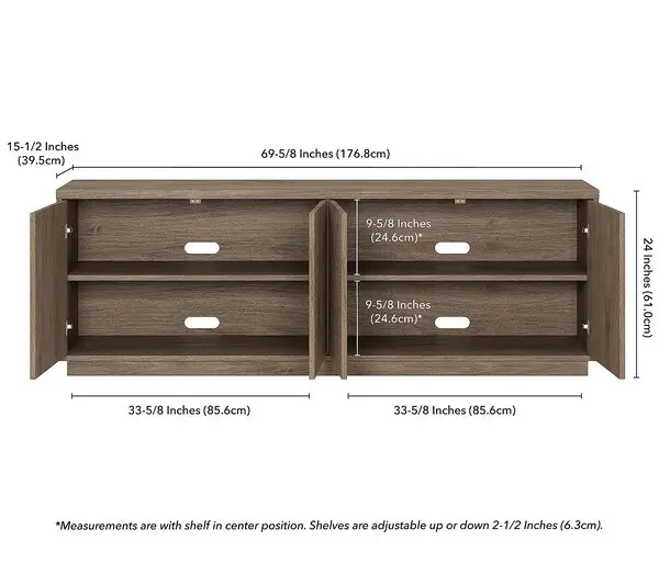 HUDSON&CANAL Hanson Rectangular Tv Stand For Tv 's Up To 75