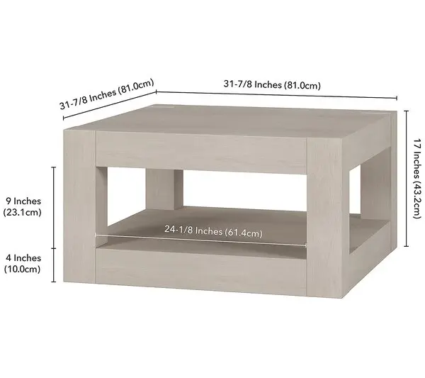 HUDSON&CANAL Hughes 32' Wide Square Coffee Tabl E