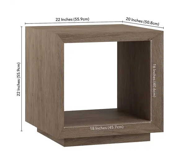 HUDSON&CANAL Tannen 22' Wide Rectangular Side T Able