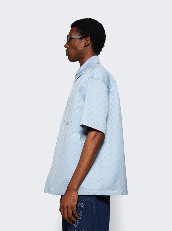 Gucci Double Gg Oversize Work Shirt Midnight - Blue