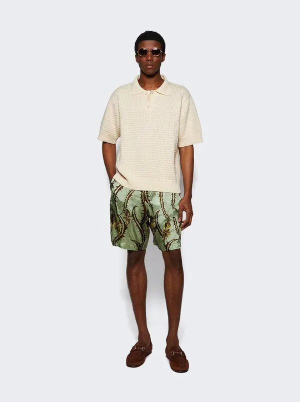 Dries Van Noten Piperi Printed Shorts - Khaki