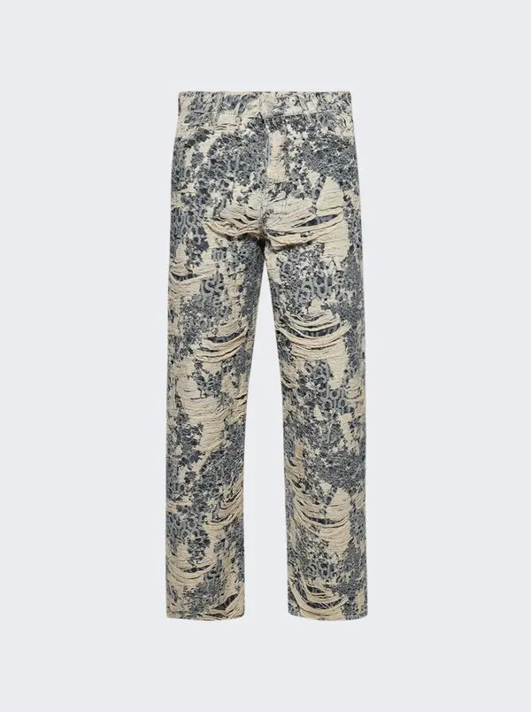 Acne Studios 1981 Denim Distressed Monogram Jeans - Blue