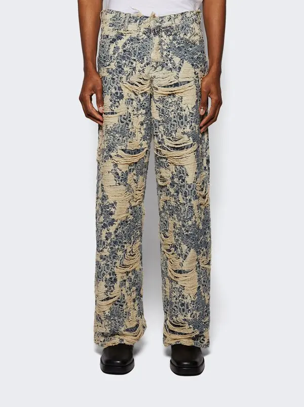 Acne Studios 1981 Denim Distressed Monogram Jeans