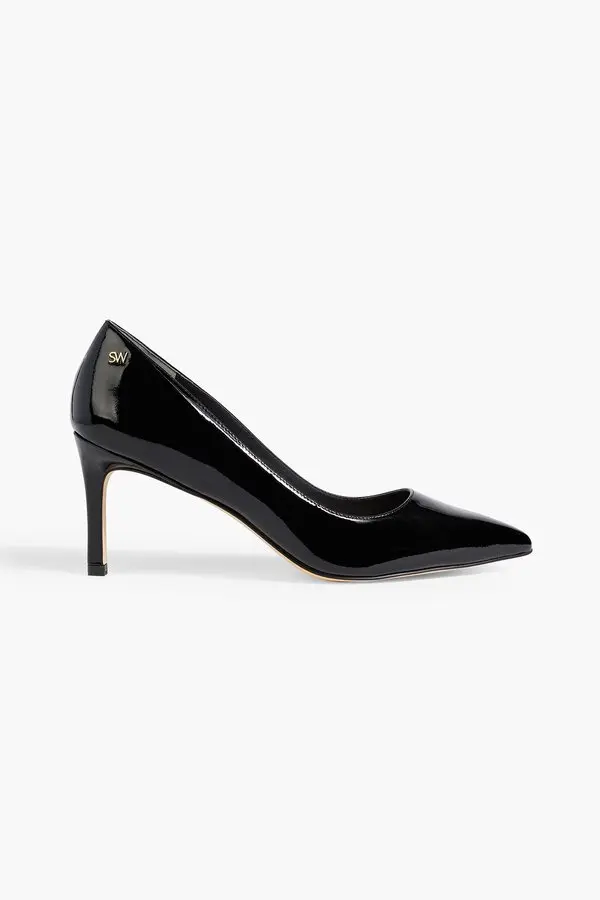 STUART WEITZMAN Leigh 75 Patent-leather Pumps - Black