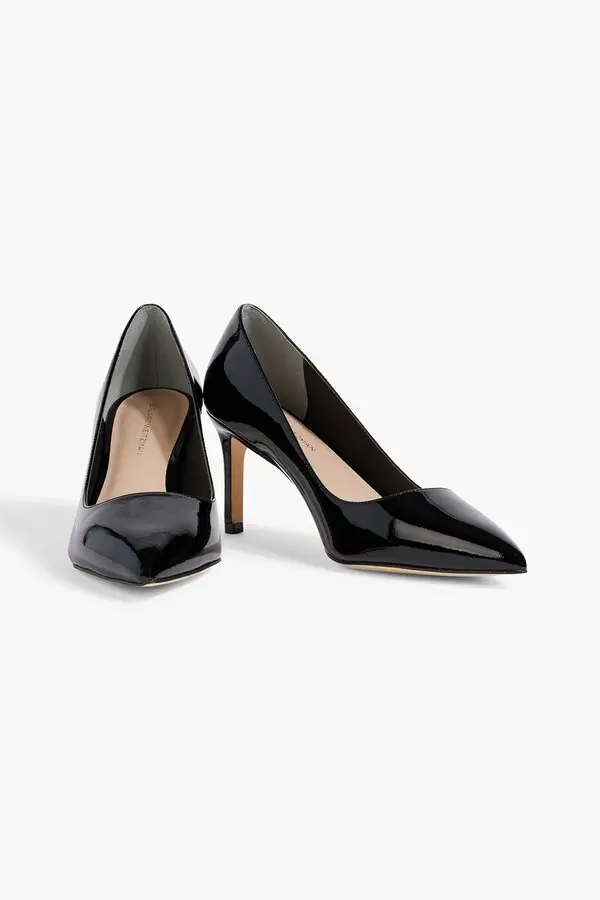 STUART WEITZMAN Leigh 75 Patent-leather Pumps - Black