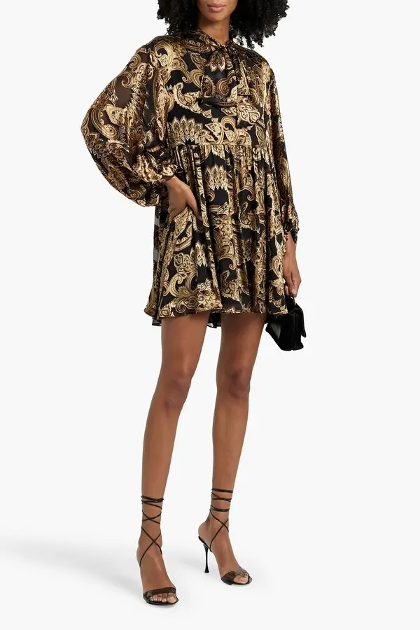 Alice + Olivia Opal Paisley-print Chiffon Mini Dress