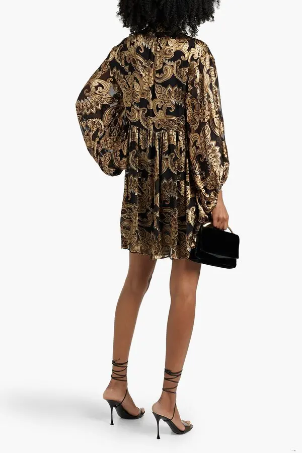 Alice + Olivia Opal Paisley-print Chiffon Mini Dress