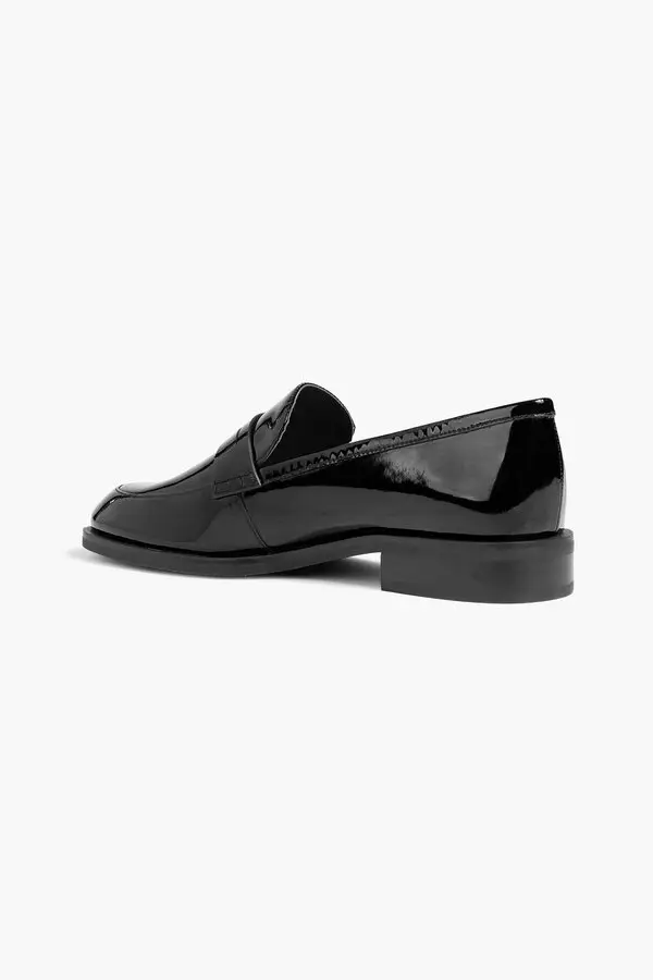 STUART WEITZMAN Emi Patent-leather Loafers - Black