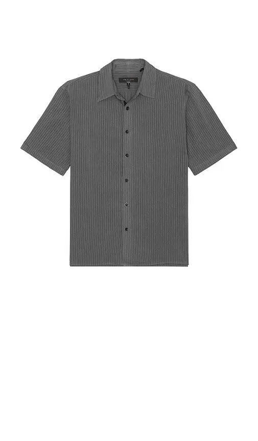 Rag & Bone Dalton Dobby Shirt In Grey - Dark Grey
