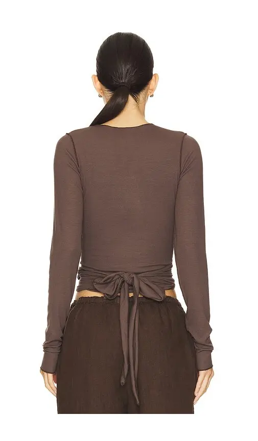 VIR VITA Margot Wrap Top - Chestnut