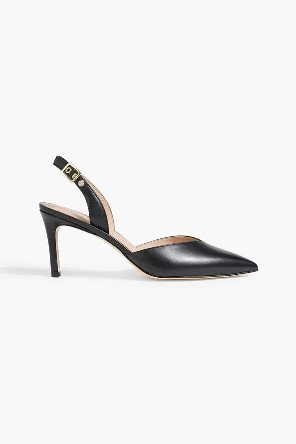 STUART WEITZMAN Ryder 75 Leather Slingback Pumps