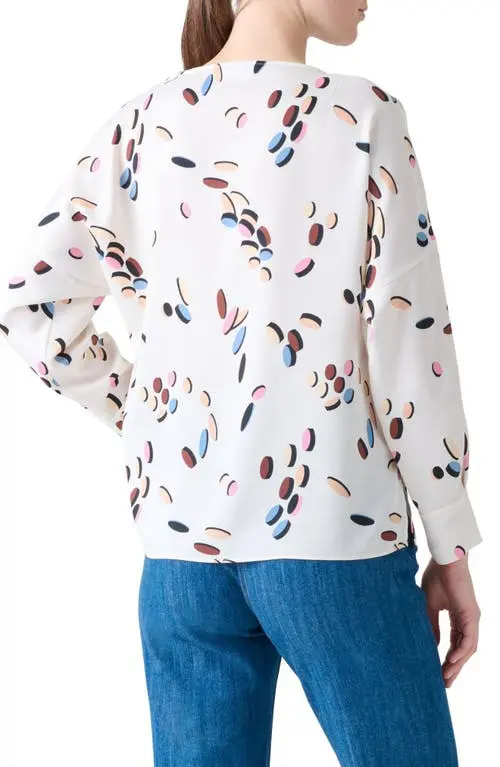Akris Dropping Dots Satin Top